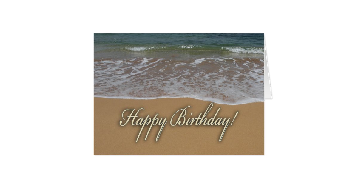 Happy Birthday Sand Beach Card Zazzle