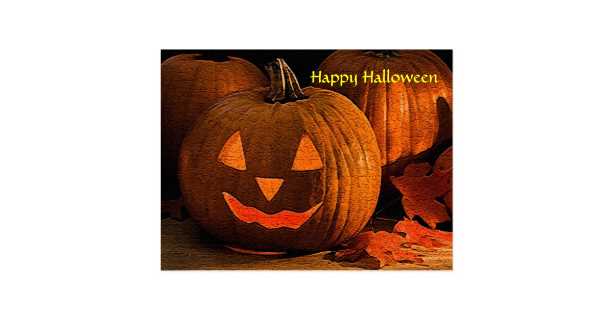 Happy Jack O Lantern Halloween Postcard Zazzle