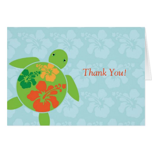 Hawaiian Honu Thank You Card Blue Zazzle