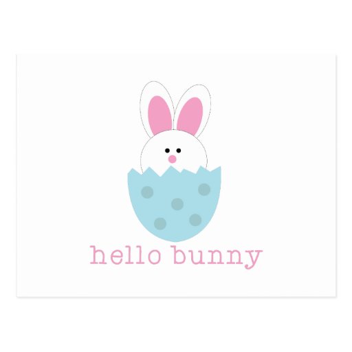 Hello Bunny Postcard | Zazzle