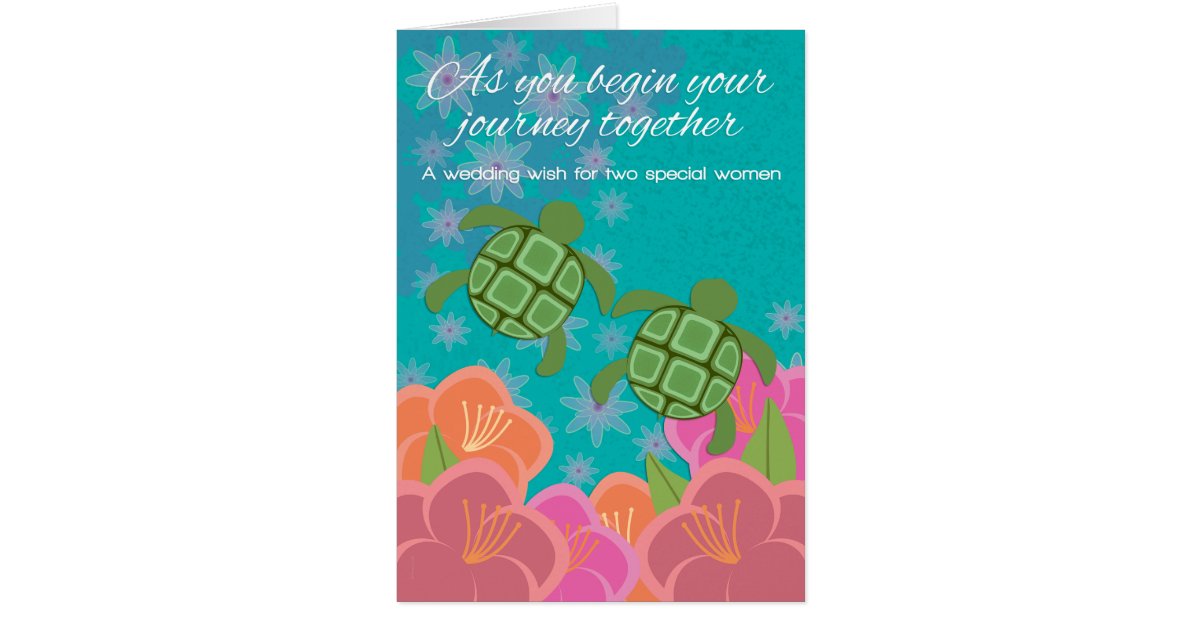 Honu Sea Turtles Lesbian Wedding Congratulations Card Zazzle