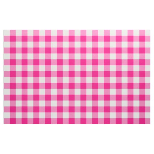 Hot Pink Gingham Pattern Fabric | Zazzle Hot Pink Gingham Pattern Fabric | Zazzle