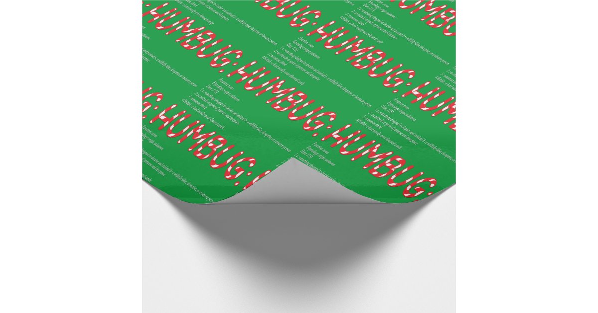 humbug-the-definition-wrapping-paper-zazzle