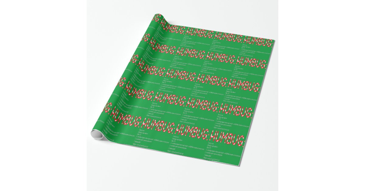 Humbug The Definition Wrapping Paper Zazzle Humbug The Definition Wrapping Paper Zazzle