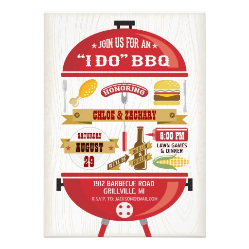  I DO BBQ Party Invitation 5 X 7 Invitation Card Zazzle