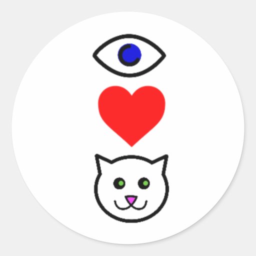 I Heart Pussycattoon Round Sticker