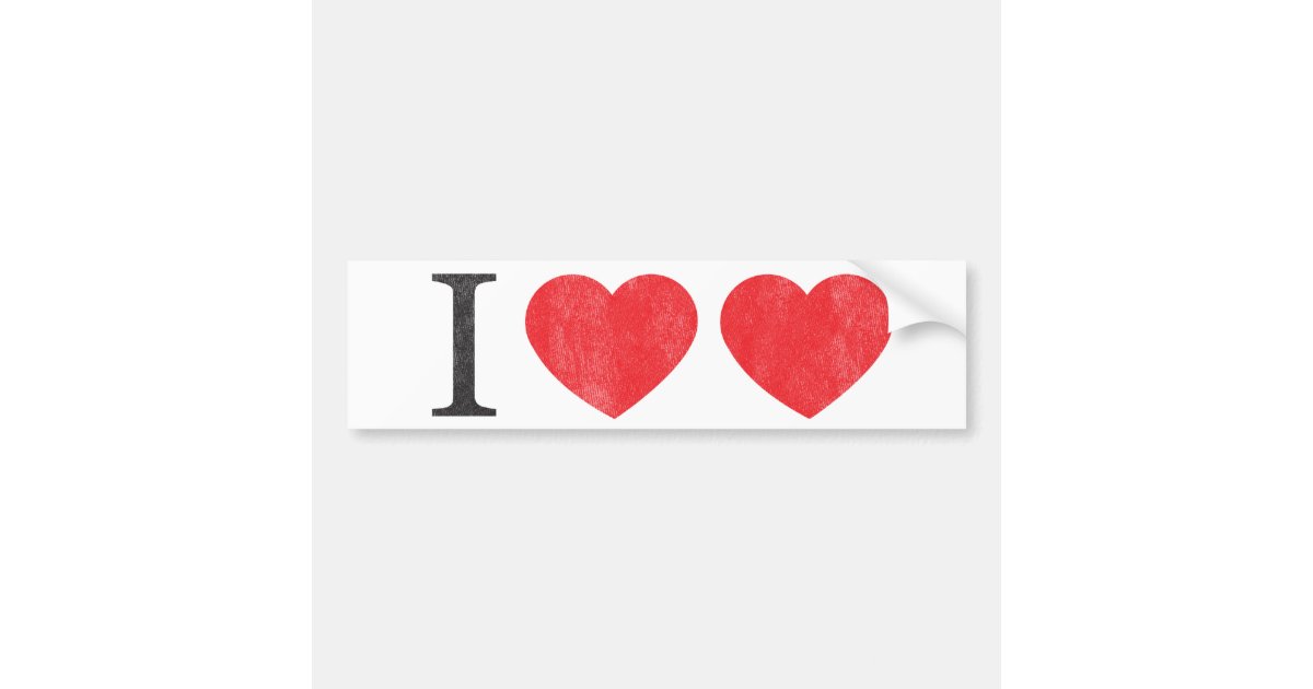 I Love Love Bumper Sticker Zazzle