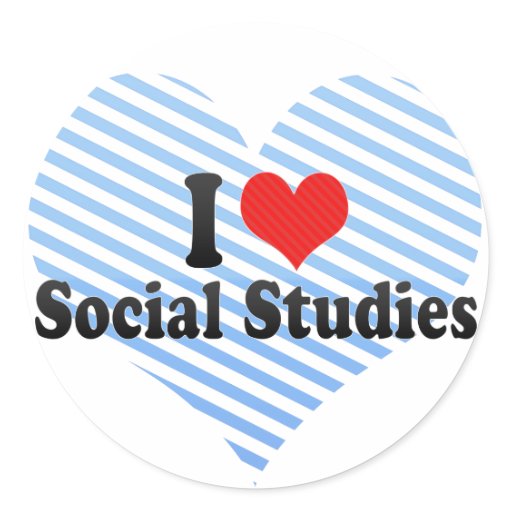 I Love Social Studies Classic Round Sticker | Zazzle
