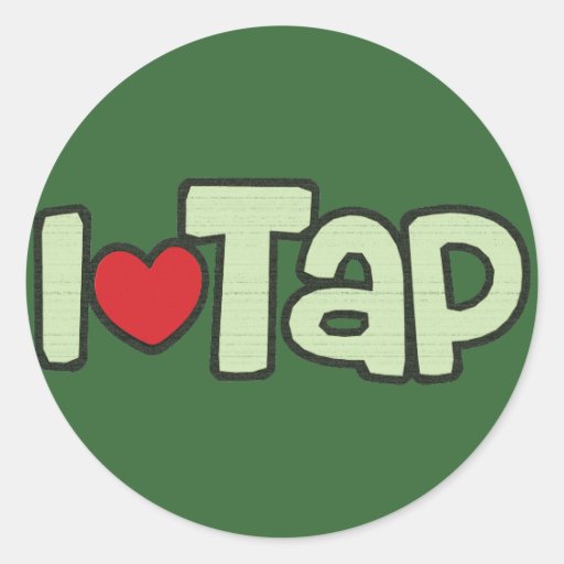 I Love Tap Classic Round Sticker Zazzle