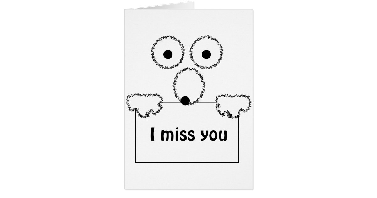 I Miss You Cute Cartoon Customizable Card Zazzle
