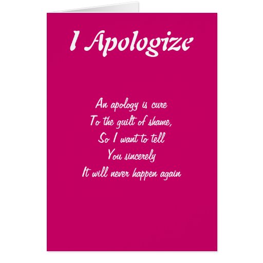 It will never happen again apology greeting cards | Zazzle It will never happen again apology greeting cards | Zazzle