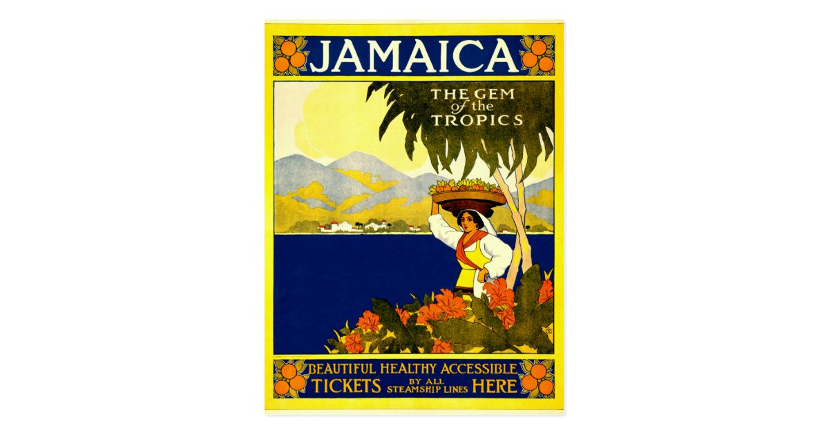 Jamaica Vintage Travel Poster Postcard Zazzle