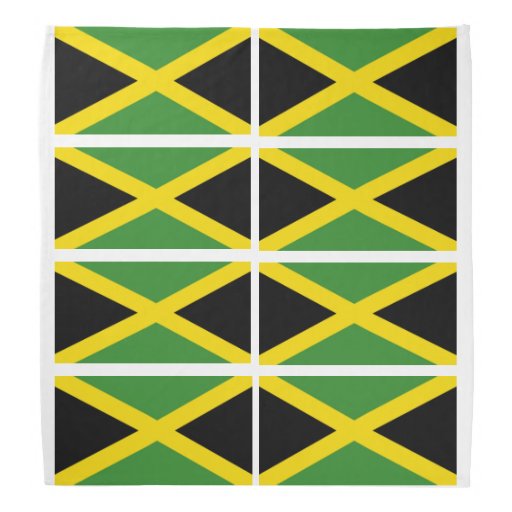 Jamaican Flag Pattern Green Yellow Black Jamaica Bandana Zazzle
