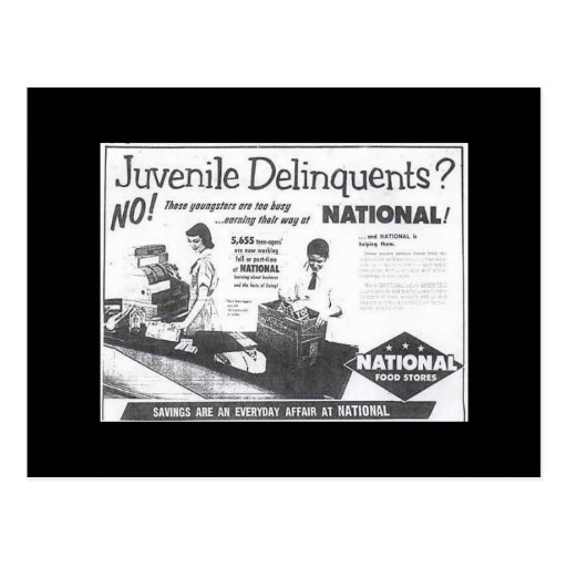 Juvenile Delinquent Vintage Ad Postcard Zazzle