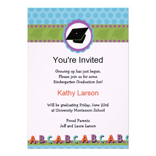 Kindergarten Graduation Invitation 5 X 7 Invitation Card Zazzle