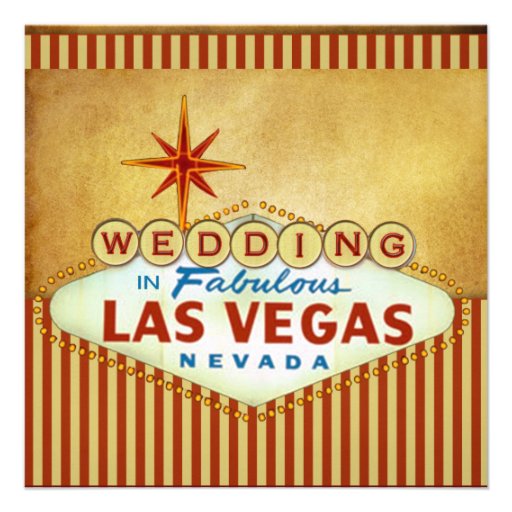 Las Vegas Wedding Invitation Template 5 25 Square Invitation Card Zazzle