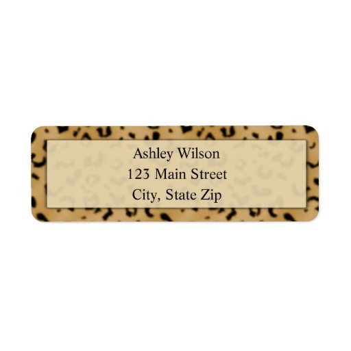 Leopard Print Return Address Labels Zazzle