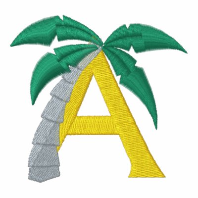 Letter A Palm Tree Monogram Embroidered Shirt | Zazzle