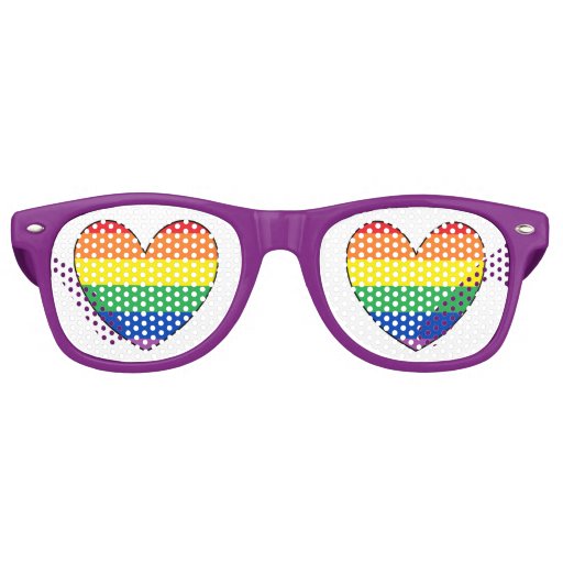 Lgbt Pride Rainbow Heart Purple Glasses Wayfarer Sunglasses Zazzle