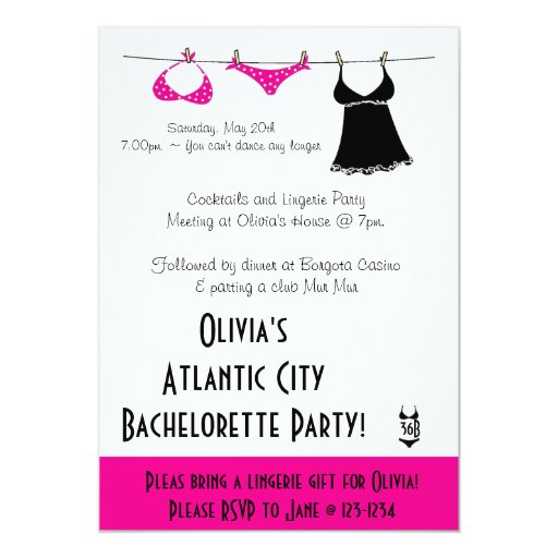 Lingerie Bachelorette Invitation Zazzle
