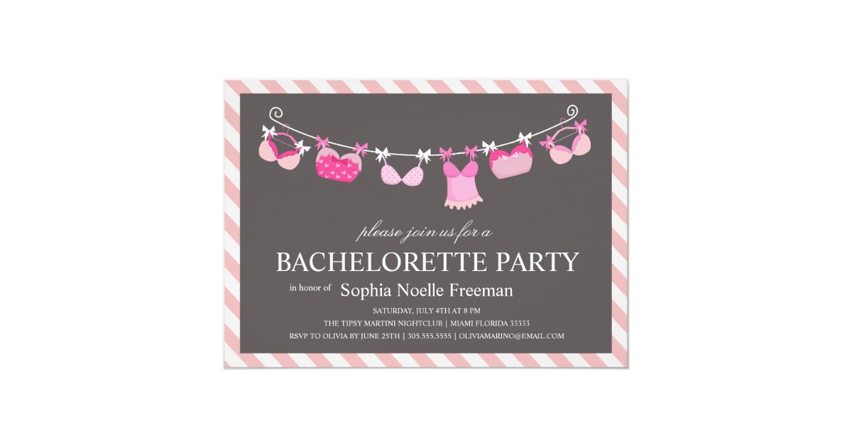 Lingerie Bachelorette Party Invitation Zazzle