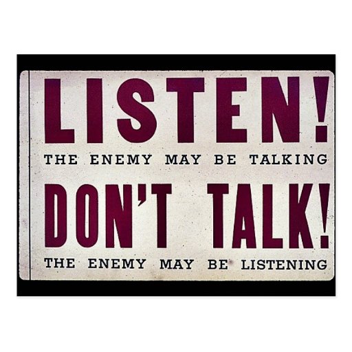 Listen! Don't Talk Postcard | Zazzle Listen! Don't Talk Postcard | Zazzle