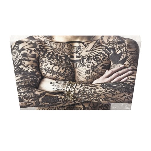 Male Body Tattoo Photograph Canvas Print Zazzle