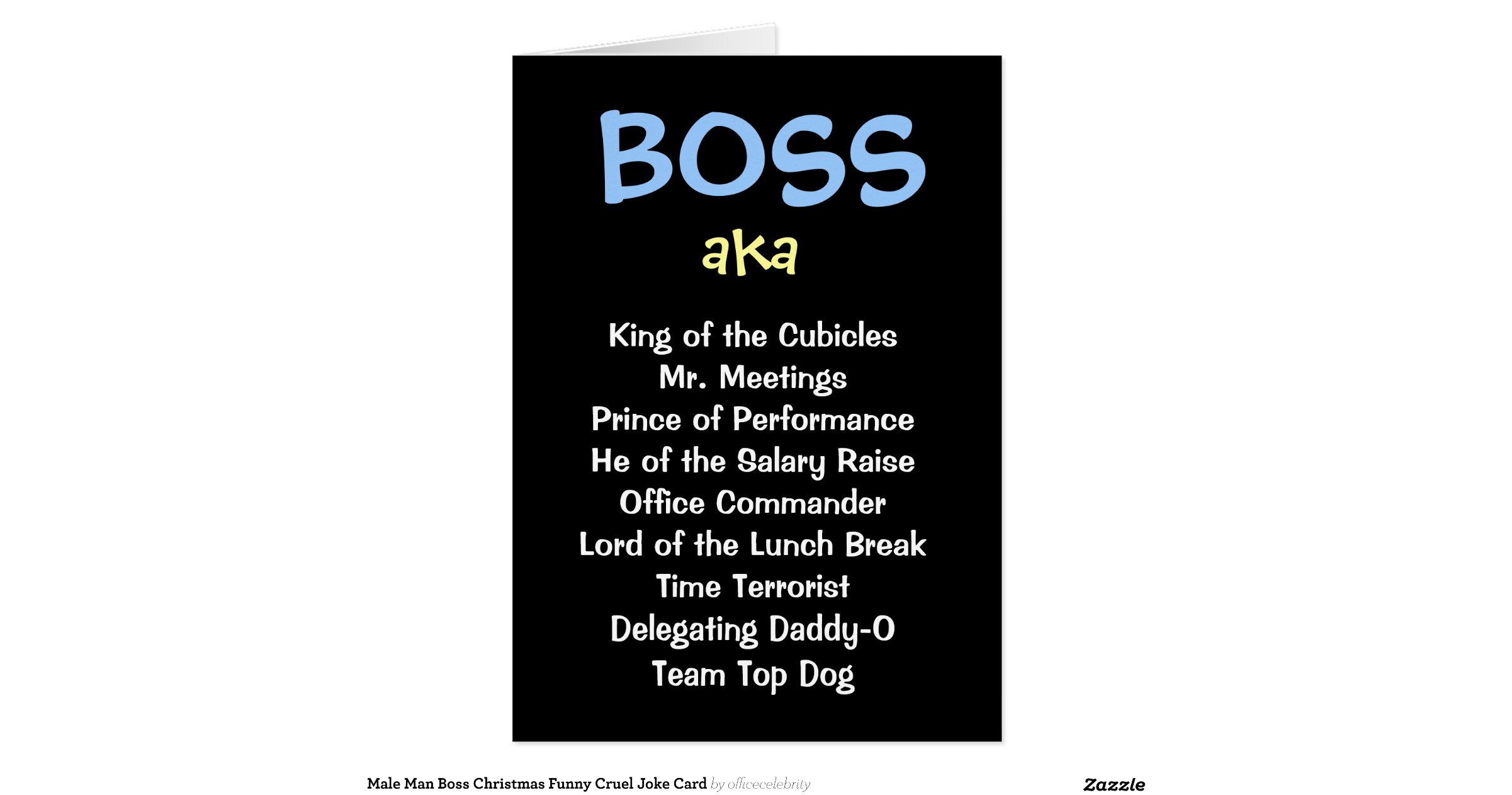 Man boss christmas card aka funny job titles Man boss christmas card aka funny job titles