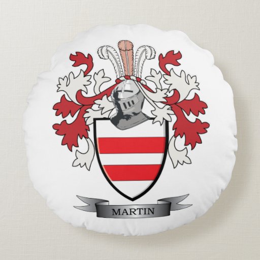 Martin Coat Of Arms Round Pillow Zazzle