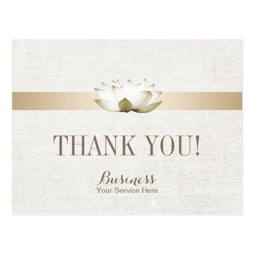 Massage Therapy Elegant Lotus Salon Spa Thank You Postcard Zazzle