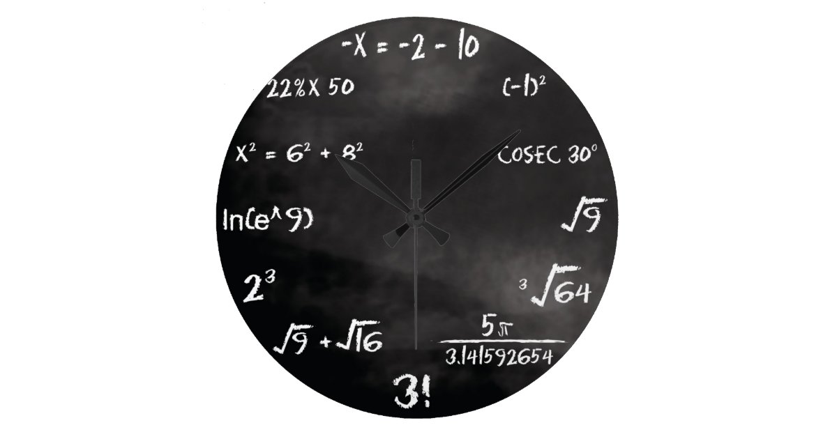 Maths Quiz Round Clock Custom Zazzle maths-quiz-round-clock-custom-zazzle