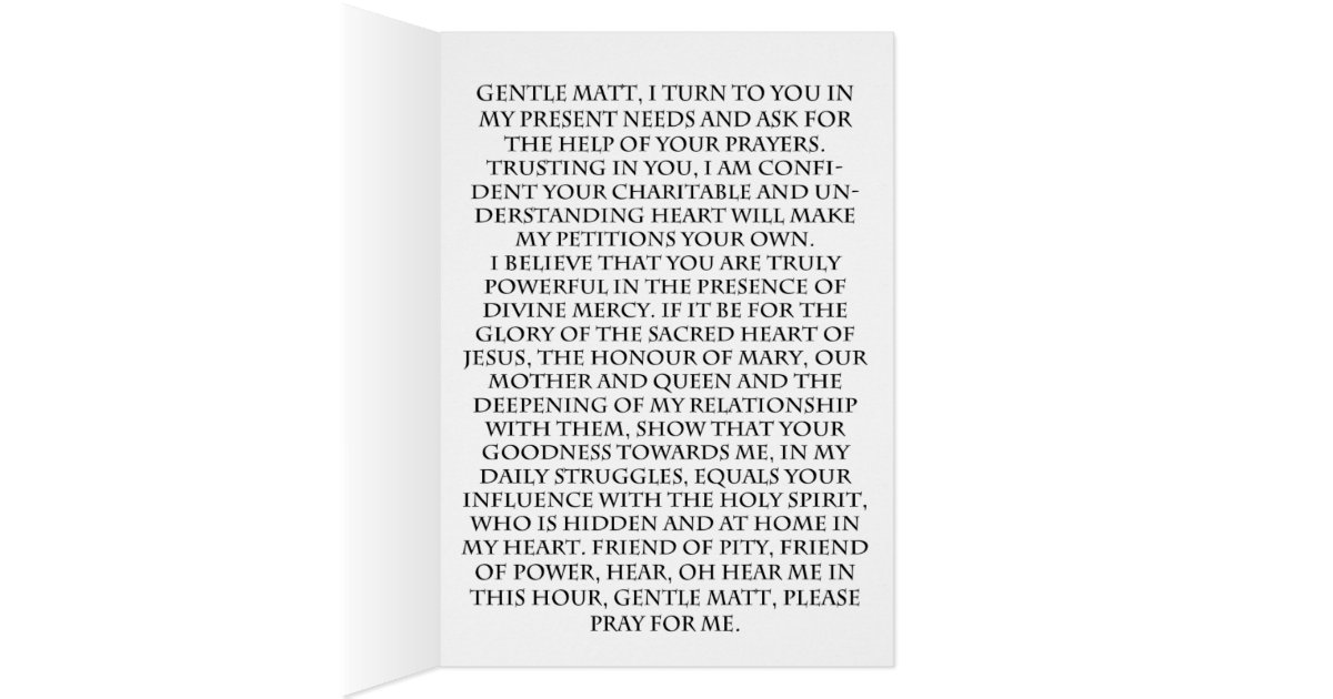 Matt Talbot Prayer Against Addiction Card Zazzle
