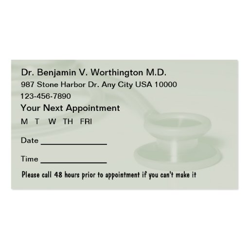 medical-appointment-cards-double-sided-standard-business-cards-pack-of