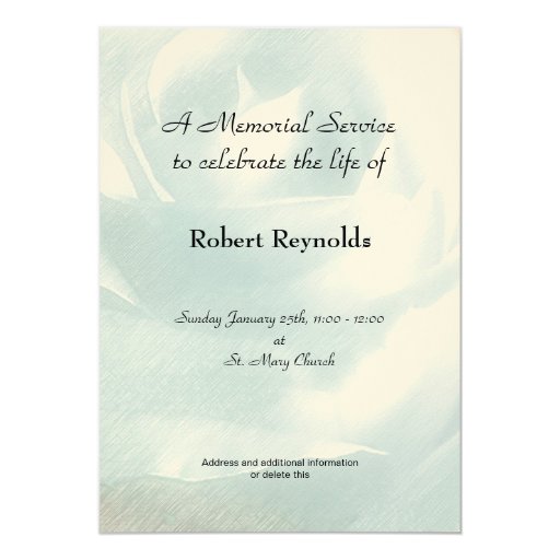 Memorial Service Announcement Zazzle Memorial Service Announcement Zazzle