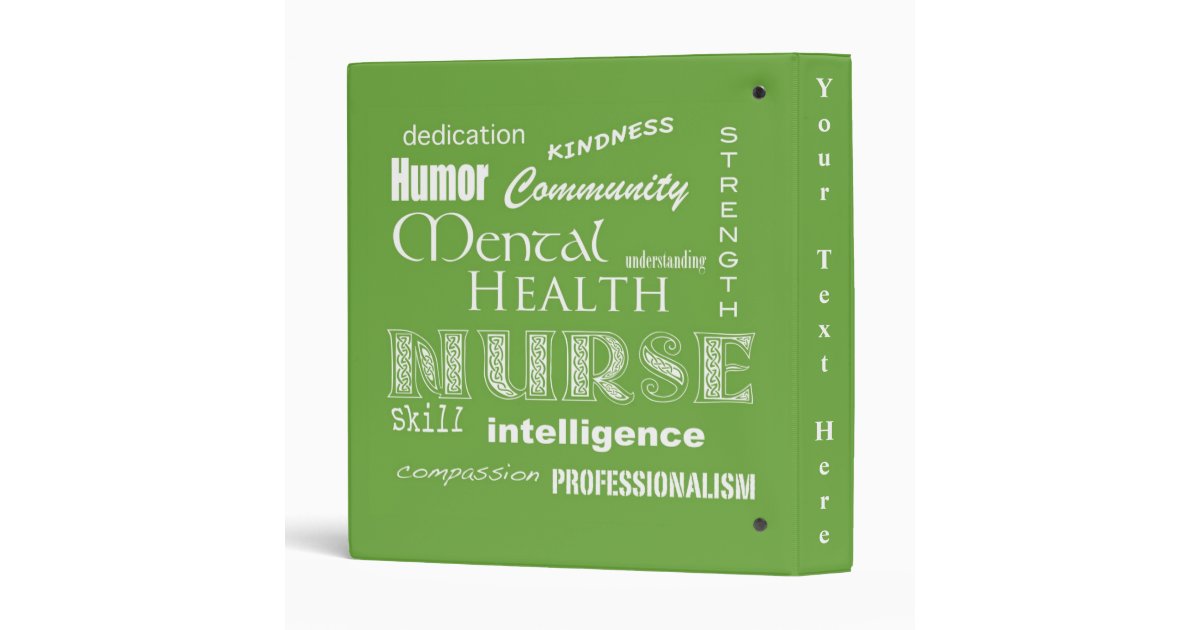 Mental Health Nurse Attributeslime Green Binder Zazzle