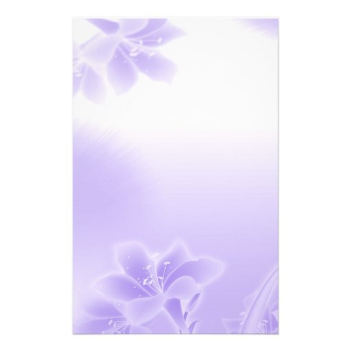 Misty purple Floral Stationery Paper | Zazzle