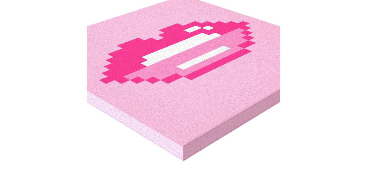 Modern pink lips kiss pixel art canvas print | Zazzle Modern pink lips kiss pixel art canvas print | Zazzle