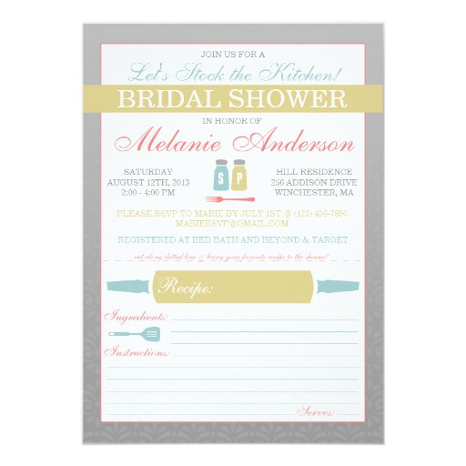 Modern Stock The Kitchen Bridal Shower Invites Zazzle