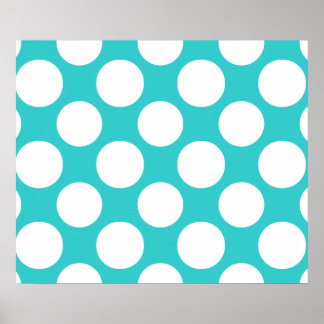 Teal Polka Dots Posters | Zazzle