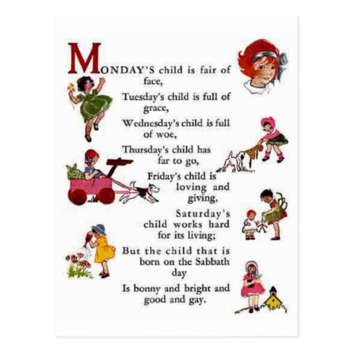 Monday s Child Postcard Zazzle monday-s-child-postcard-zazzle