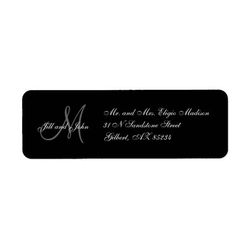 Monogram Wedding Invitation Return Address Labels Zazzle