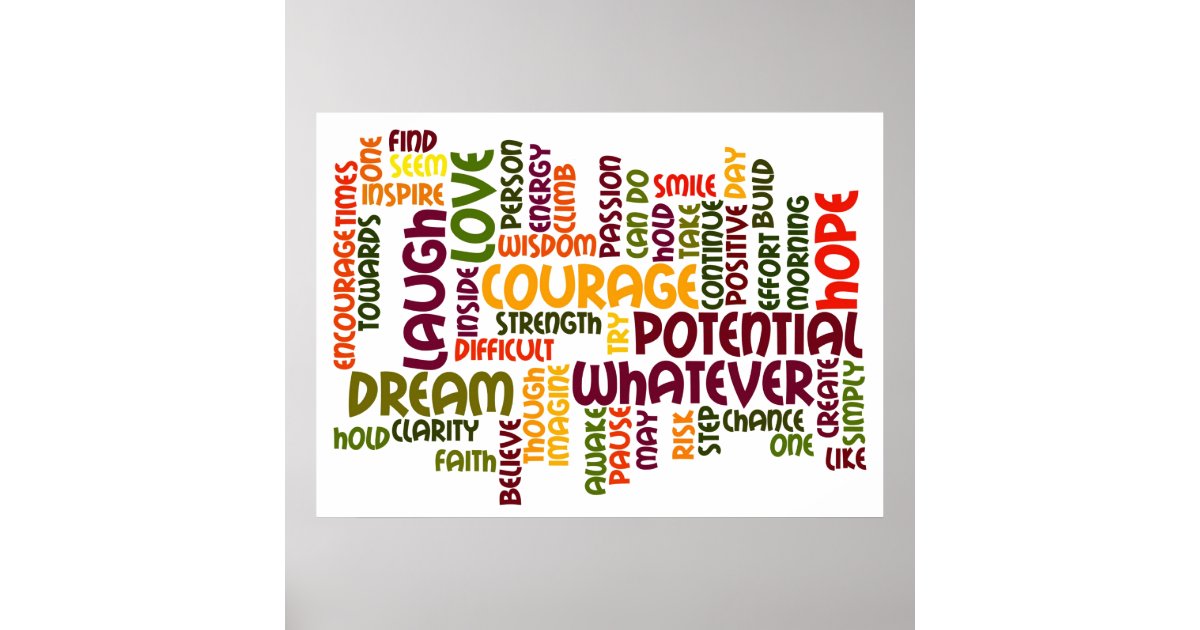 Motivational Words #1 positive encouragement Poster | Zazzle