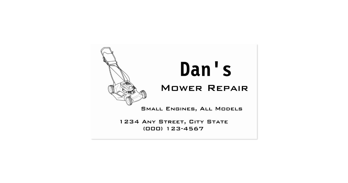 Mower And Small Engine Repair Business Card Zazzle mower-and-small-engine-repair-business-card-zazzle