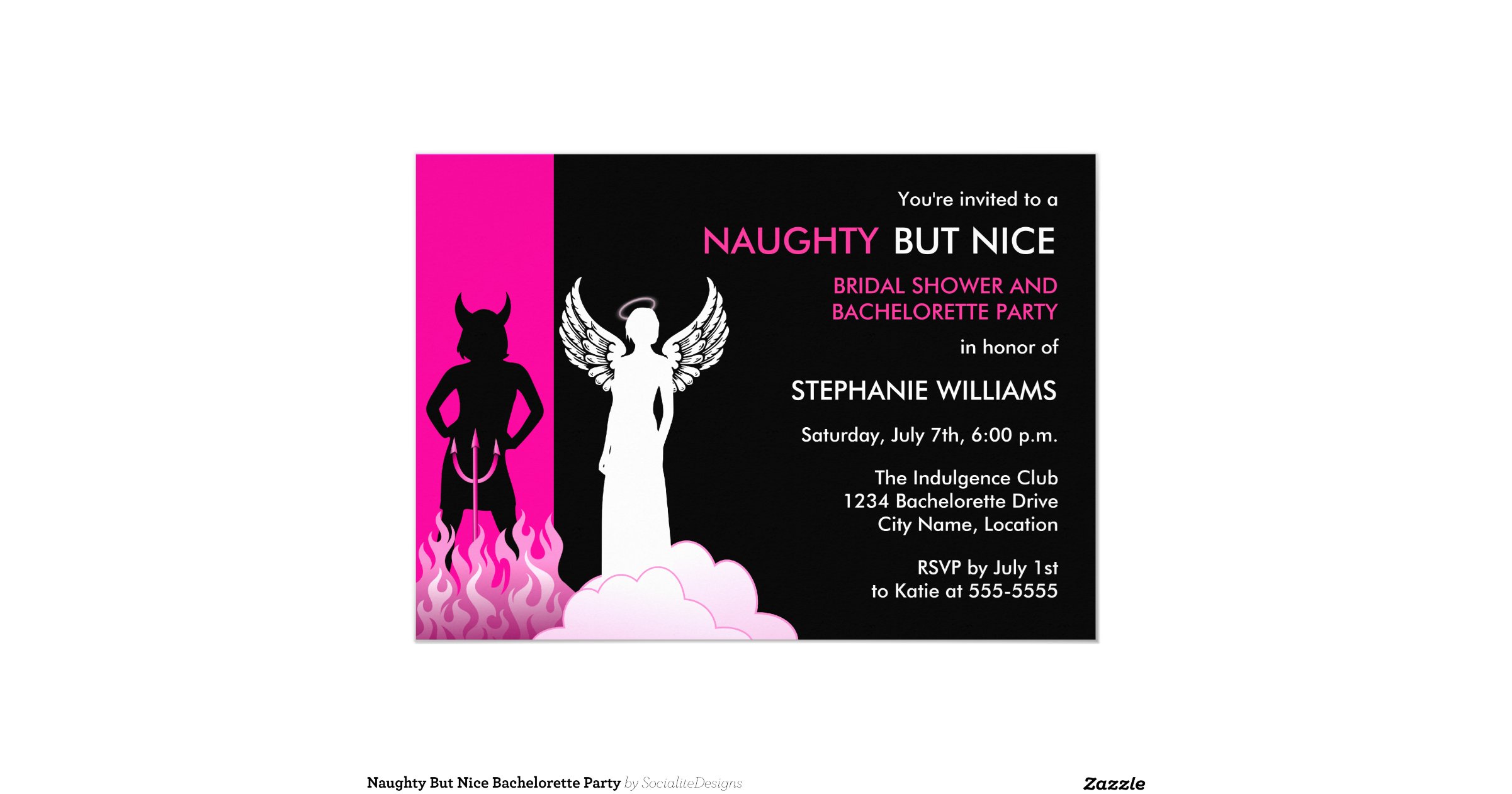 Naughty But Nice Bachelorette Party Invitation