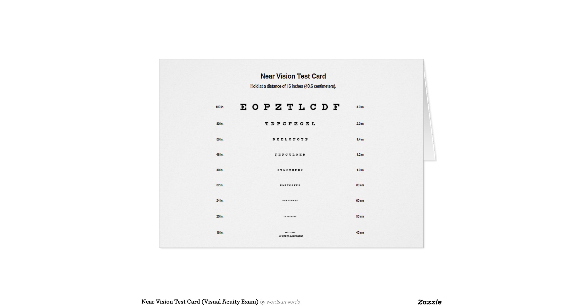 Near vision test card visual acuity exam near-vision-test-card-visual-acuity-exam
