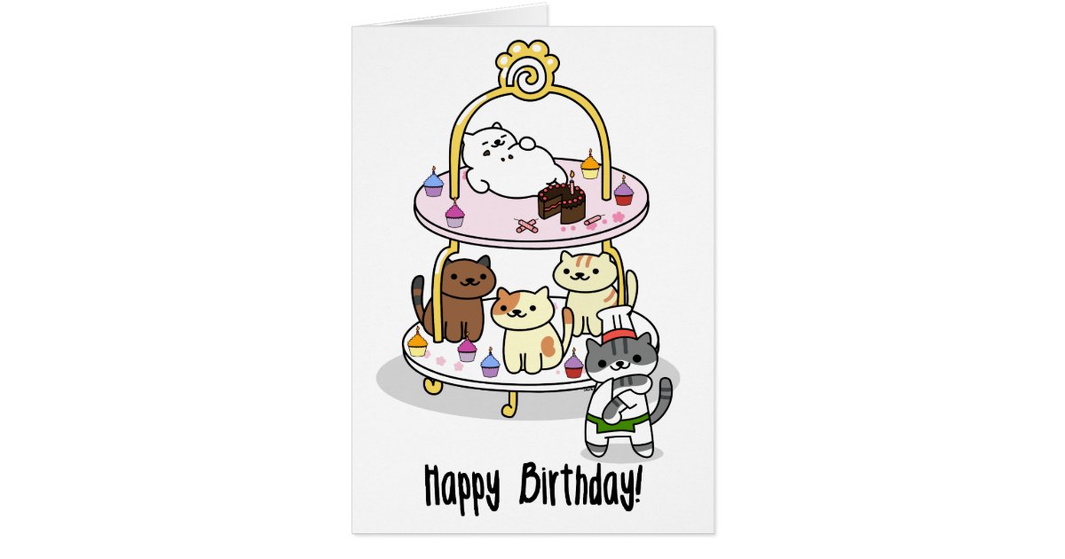 Neko Atsume Birthday Card Zazzle