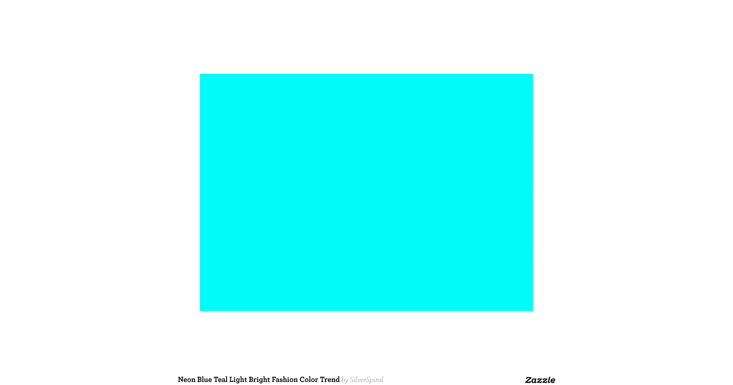 Neon Blue Teal Light Bright Fashion Color Trend Large Business Cards Pack Of 100 Zazzle