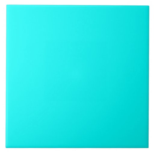 Neon Blue Teal Light Bright Fashion Color Trend Tile Zazzle
