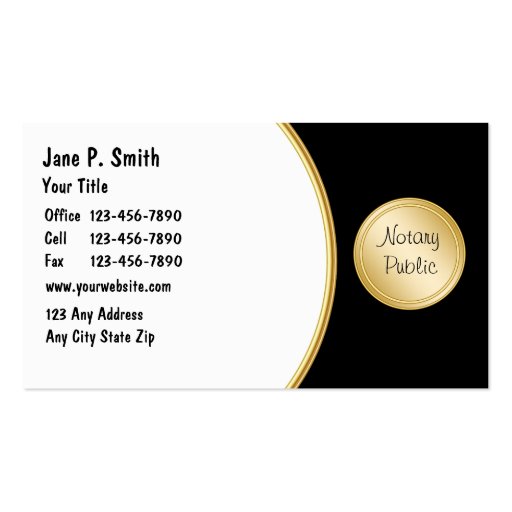 Notary Business Cards Zazzle