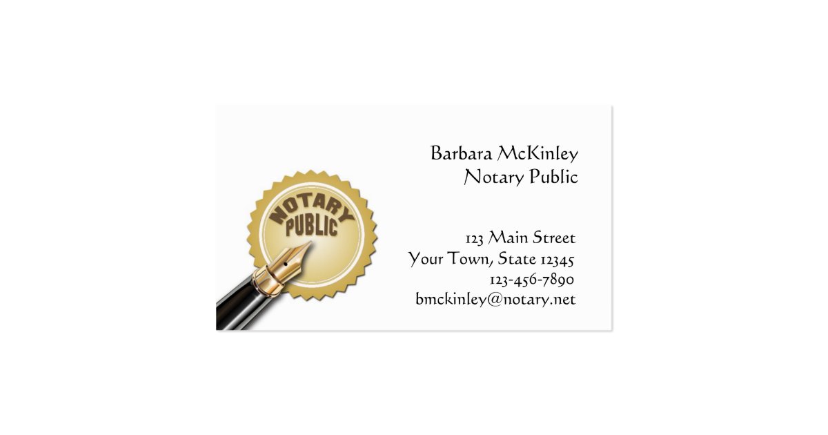 Notary Public Business Card Zazzle Notary Public Business Card Zazzle